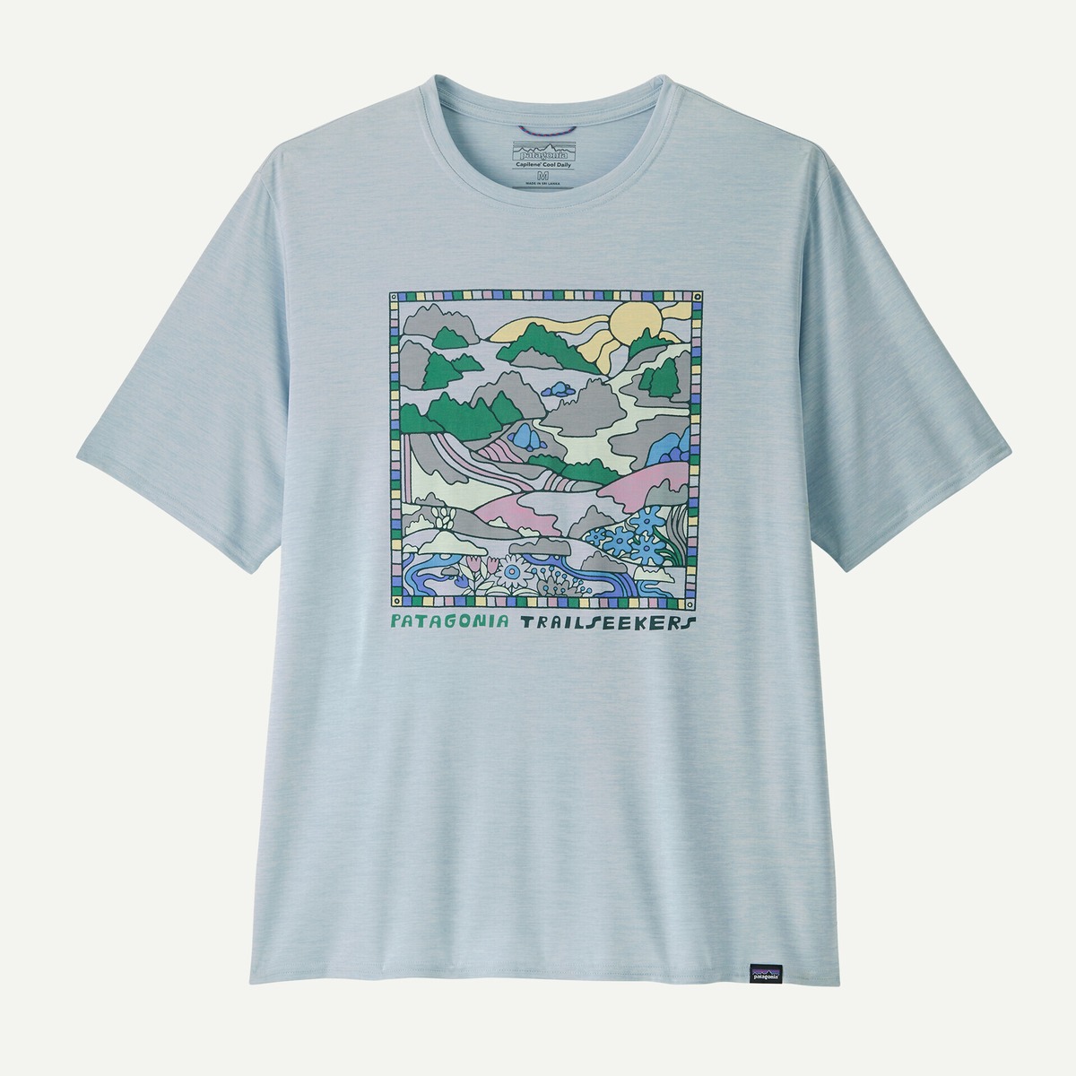 パタゴニア メンズ・キャプリーン・クール・デイリー・グラフィック・シャツ（ランズ） (カラー Trailseekers: Fleck Blue ...