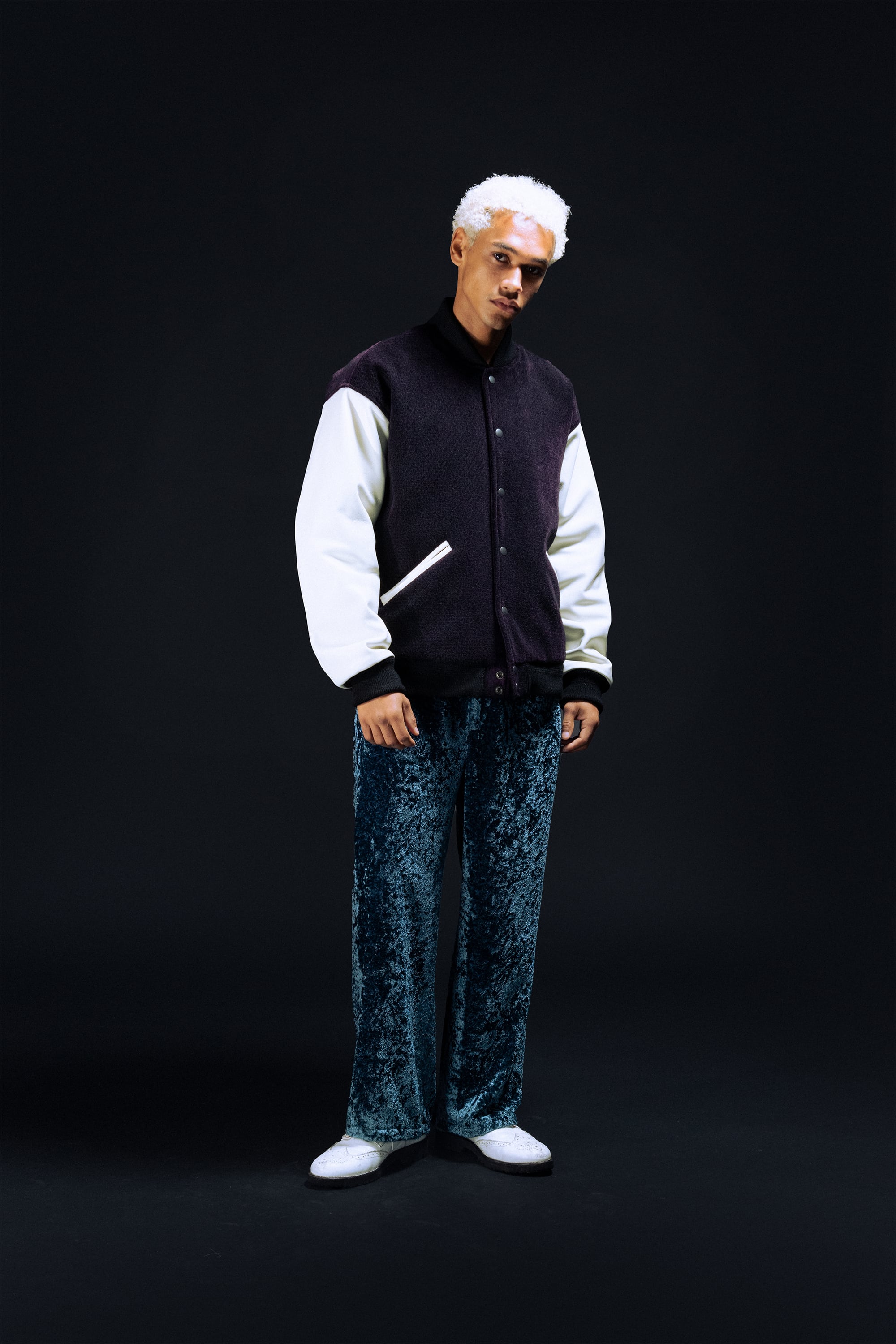 VELTON VARSITY JACKET PPL×WHT | TUITACI OFFICIAL ONLINE STORE