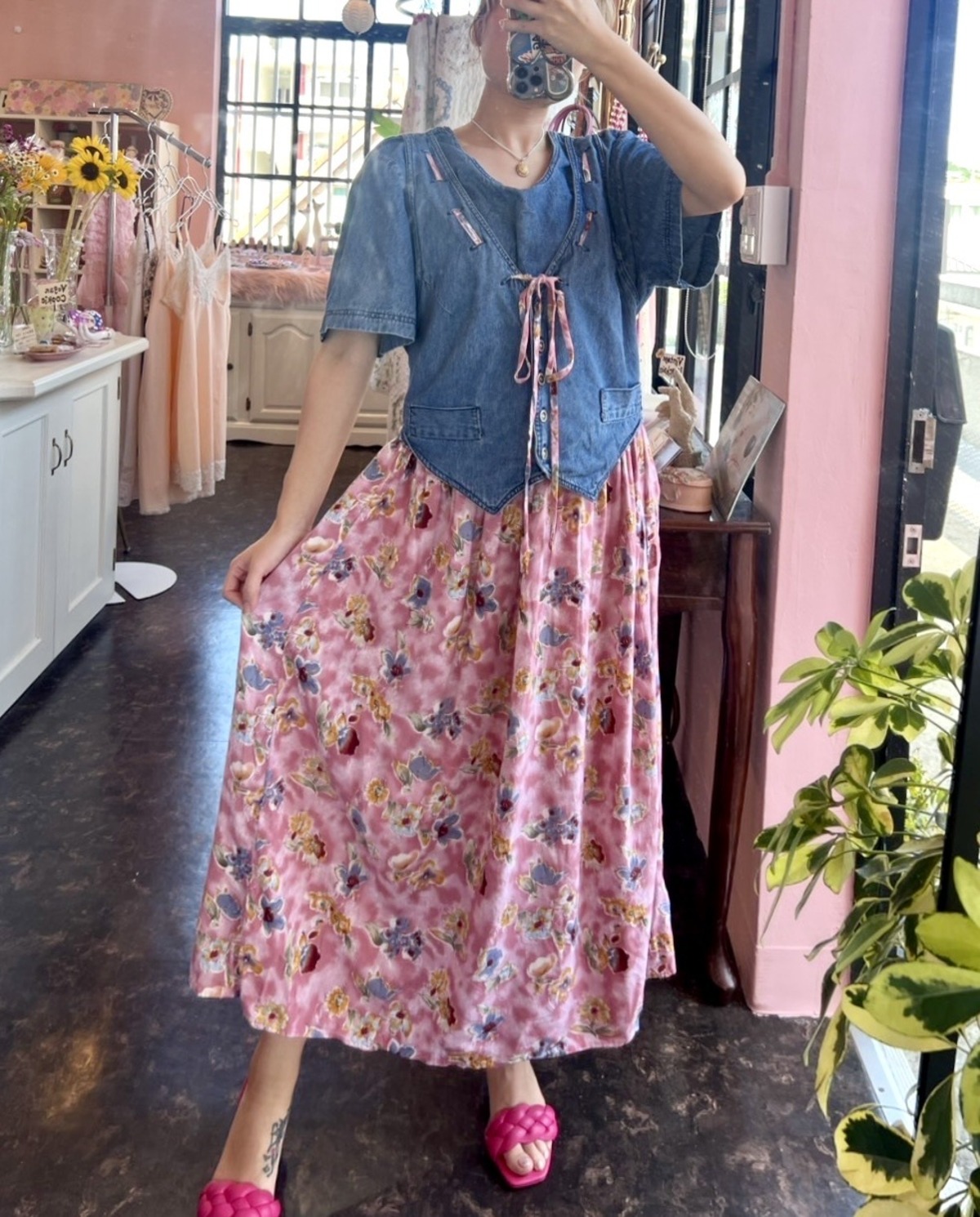 …Denim vest style dress… | Pink mom