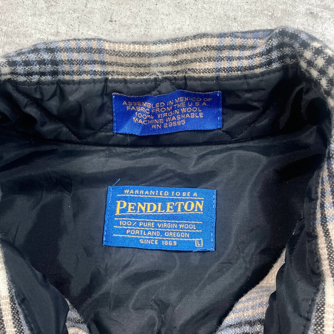 PENDLETON ペンドルトン ウール チェックシャツ メンズL 古着 アメカジ ボタンダウン ネイビー ベージュ ブラック【長袖シャツ】/マルチカラー【WS2501-30】 | cave ...