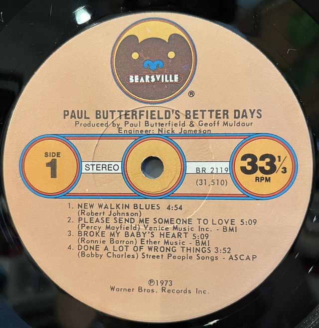 【LP】PAUL BUTTERFIELD'S BETTER DAYS/Same | SORC 中古アナログレコード専門店