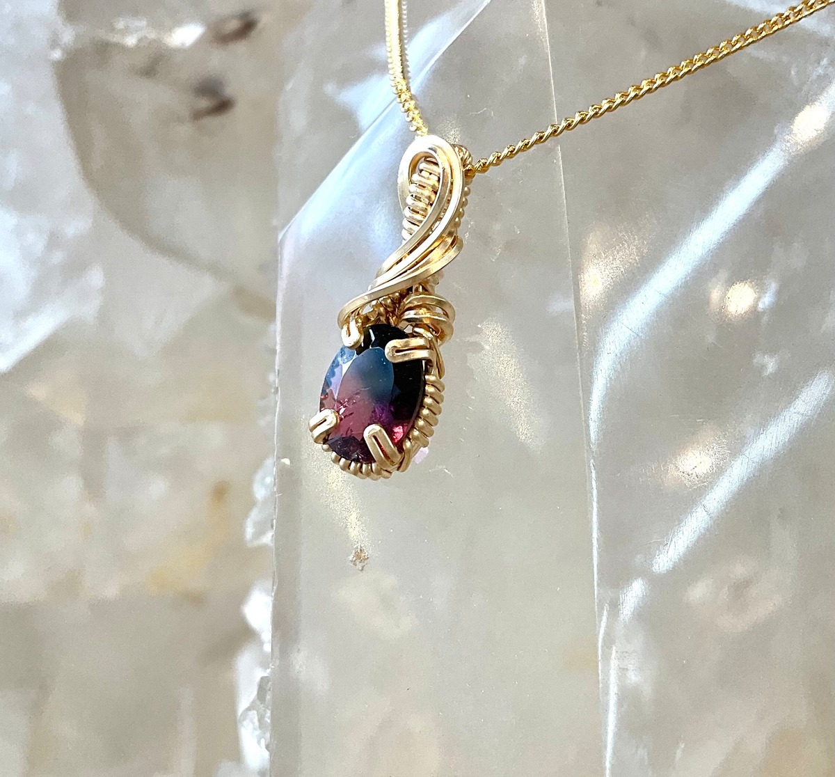 k14gfワイヤー・ピンクトルマリン ペンダントトップ | AMERI 自由が丘店 天然石・パワーストーン・ペンデュラム