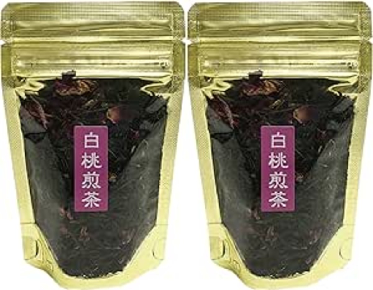 白桃煎茶 日本茶鑑定士が厳選した上質な静岡産と甘くみずみずしい白桃のフレーバー緑茶 40g（約15杯分）夏はアイス 冬はホット 静岡空港おみやげ（2袋）1 | hero01