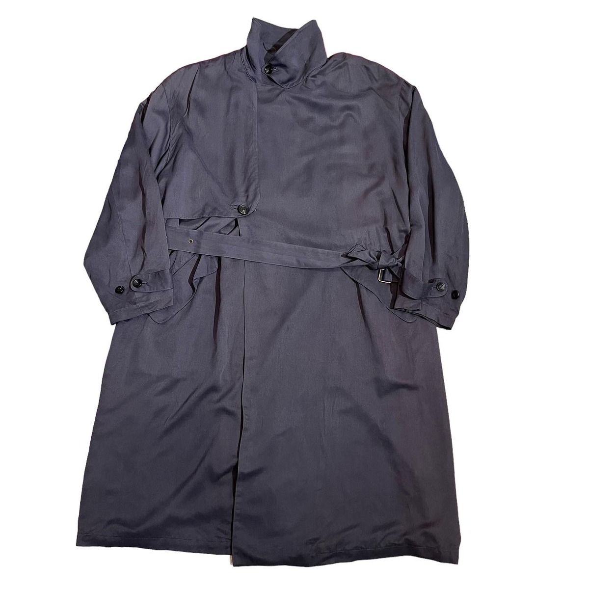 "BIGLIDUE" Viscose/Cupra design stand neck coat | Kissmet