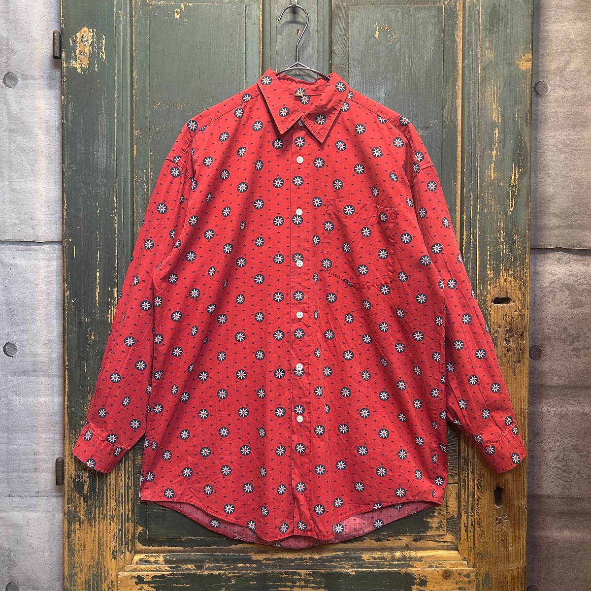 "Flower pattern red color L/S shirt" | NER ネル 下北沢 古着屋 vintage junk art ...