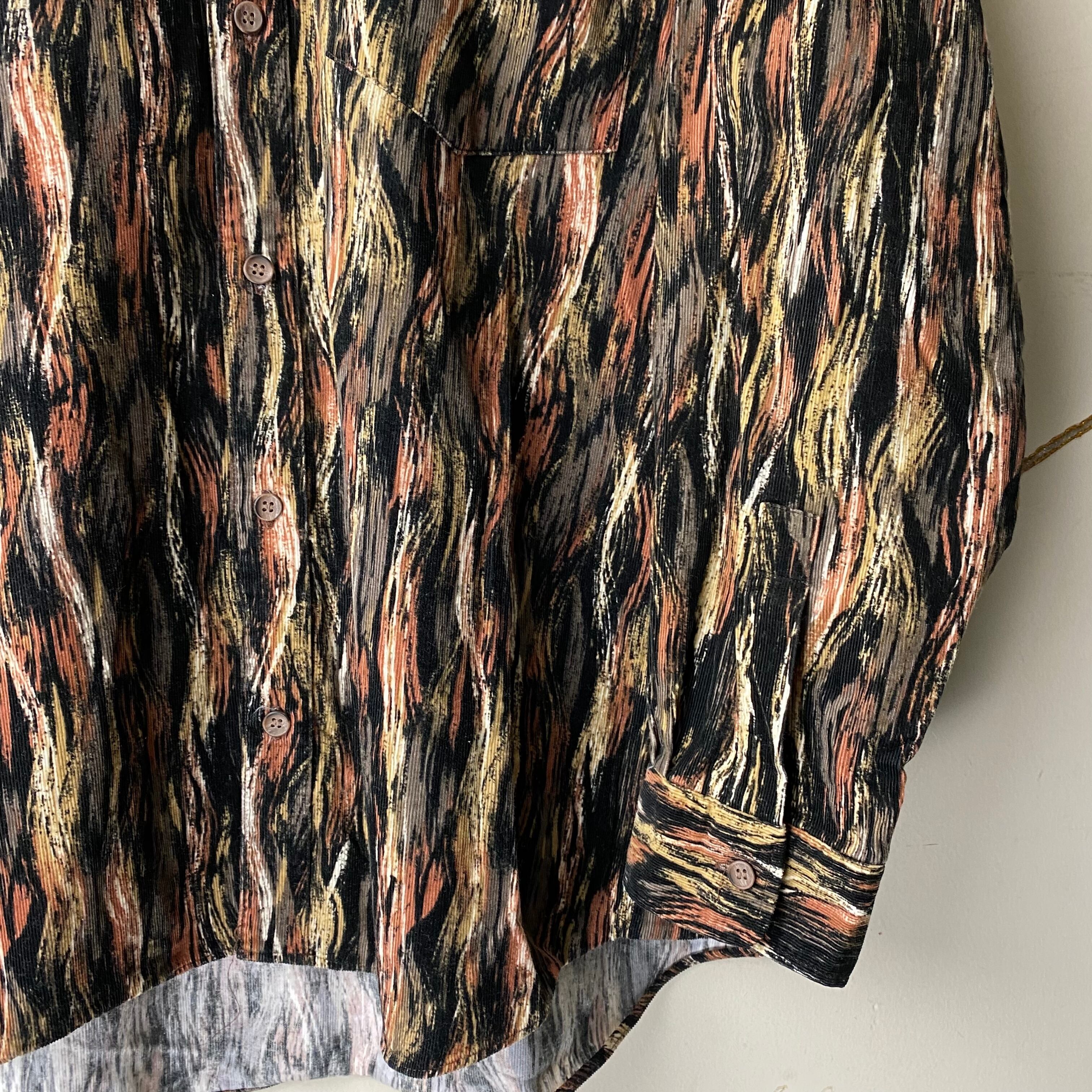 vintage MR.JUNKO animal? print corduroy shirt | NOIR ONLINE