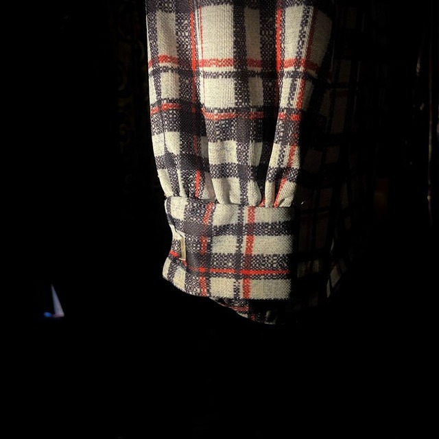 【70s】check pattern polyester shirt jacket | 古着屋【柊 -Hiragi- 70s】