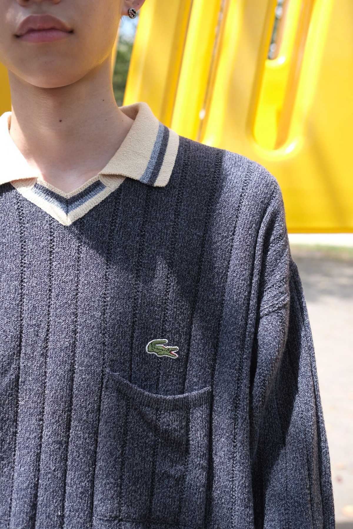 Lacoste navy knit | The Wise