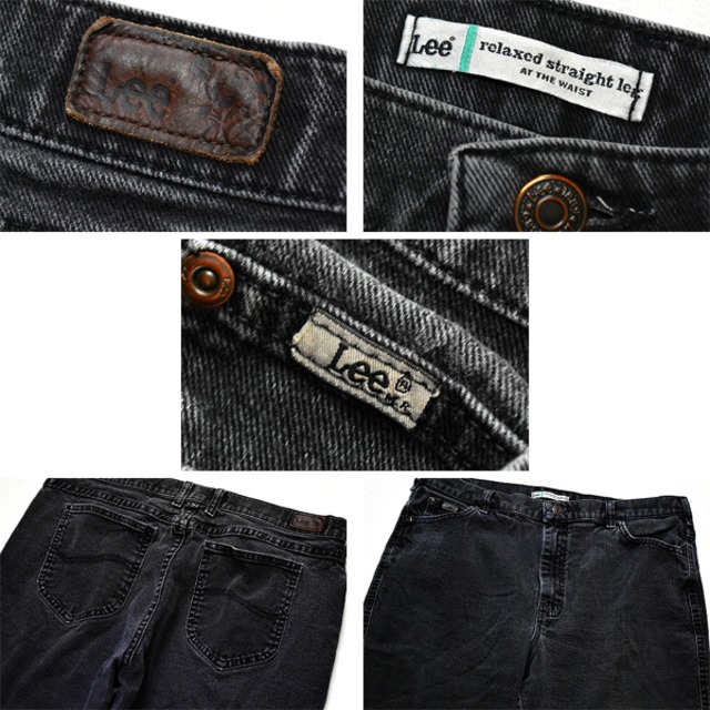 1点物 メキシコ製リーLee黒USA企画ブラックジーンズ古着XLメンズレディースOKアメカジ90sストリート/スポーツ/ブランド中古パンツ ...