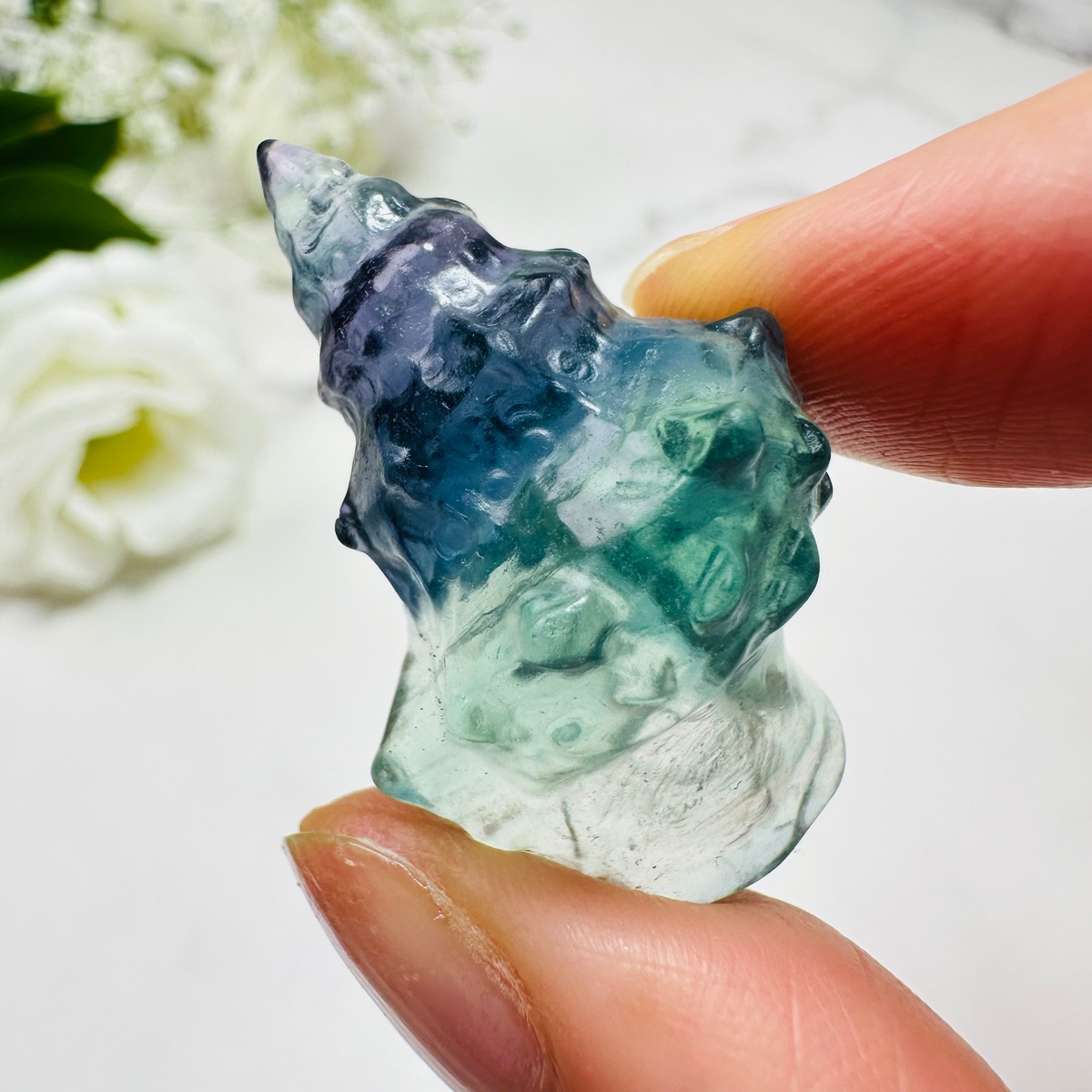 癒しの天然石インテリア｜フローライト巻貝カービング 07 | Mt.Sophia 天然石屋さん／マウントソフィア