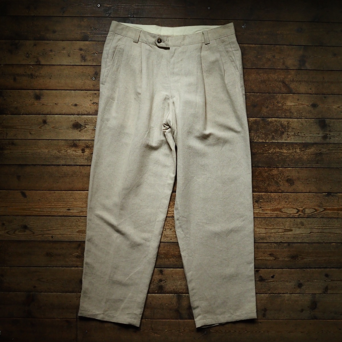Post Punk! European Old Linen Trousers W35 L30 ヨーロッパ リネン トラウザー パンツ ...