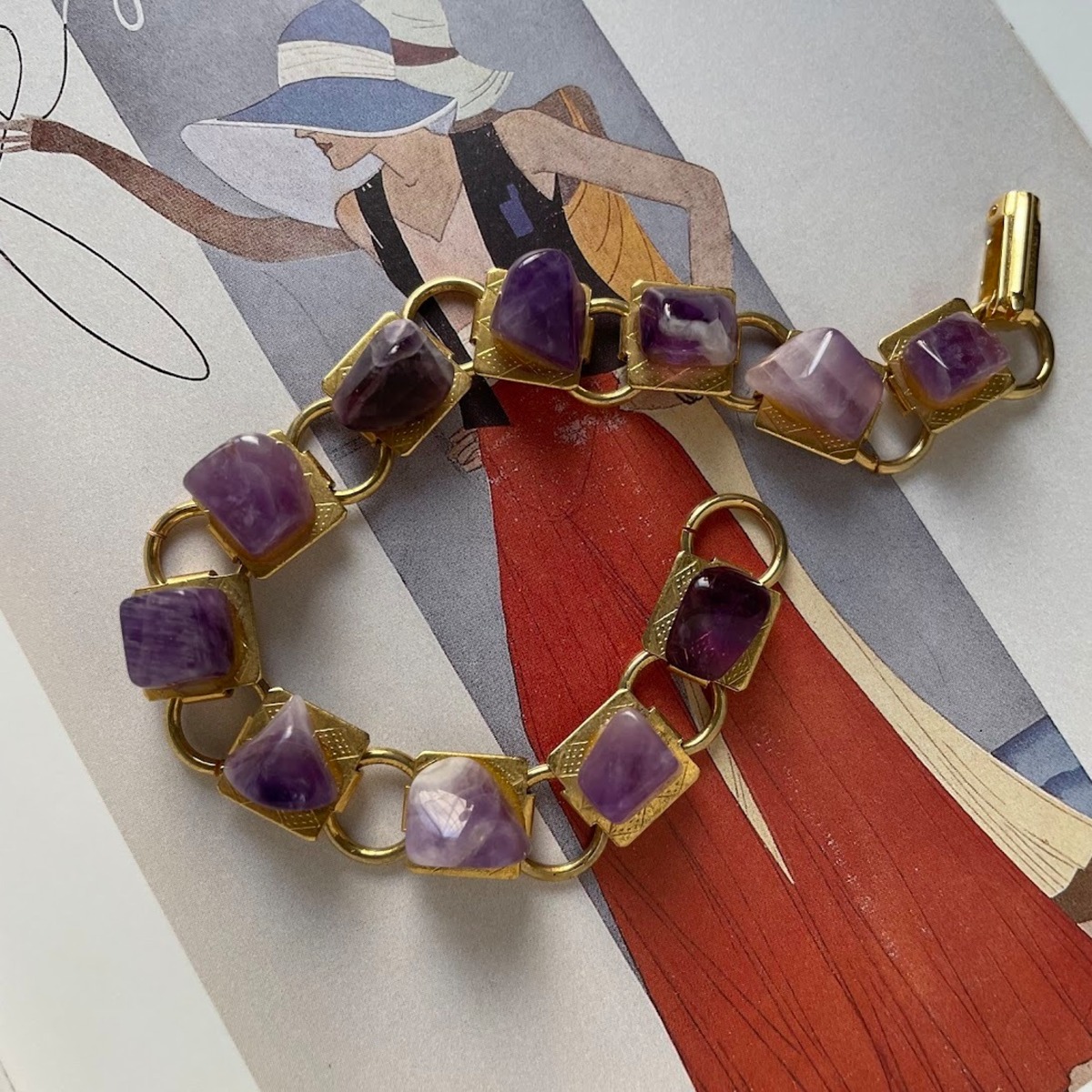 天然石 パープル ブレスレット 《B-0077》 | ModernLoop ユーズドアクセサリー専門店