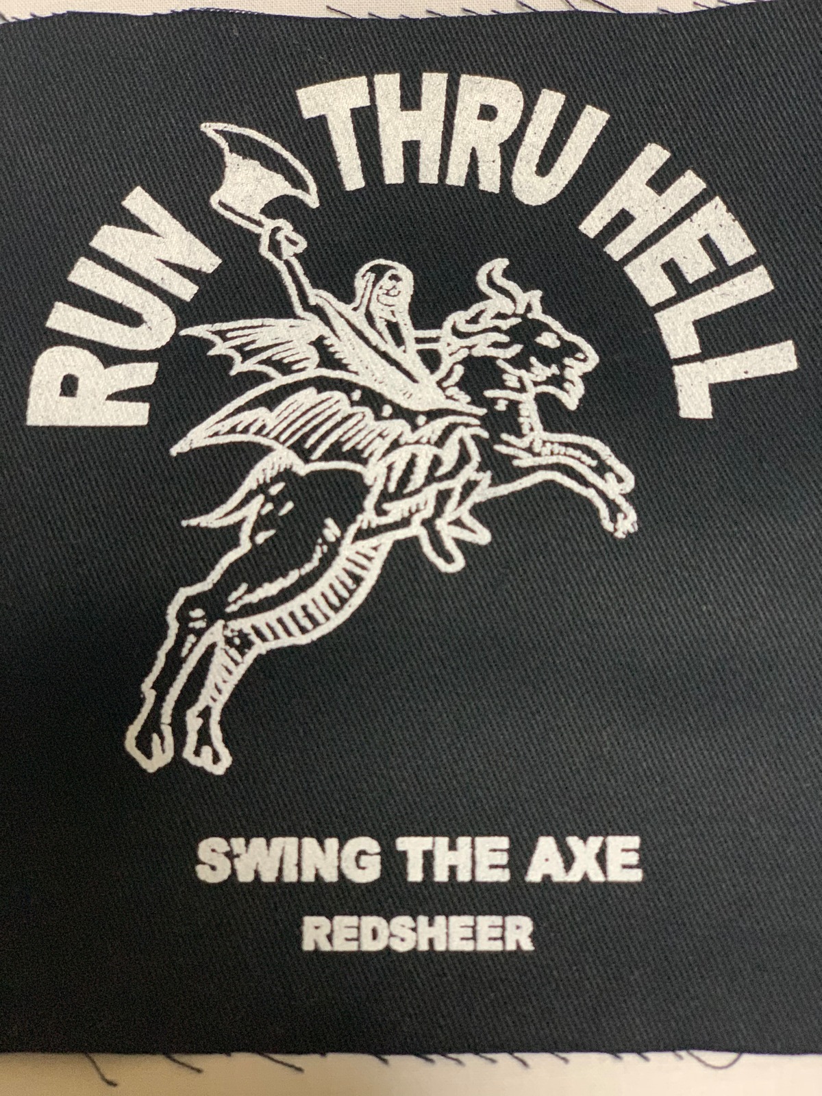 "RUN THRU HELL" Cloth Patch | REDSHEER MERCHANDISE STORE