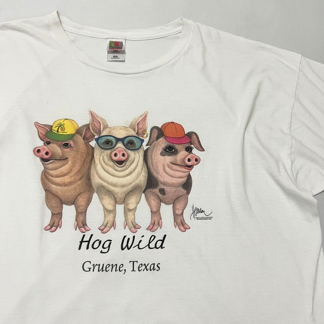 00s' Hog Wild "Calvin Swine" 3匹の ブタ Tシャツ XXXL | BANCA