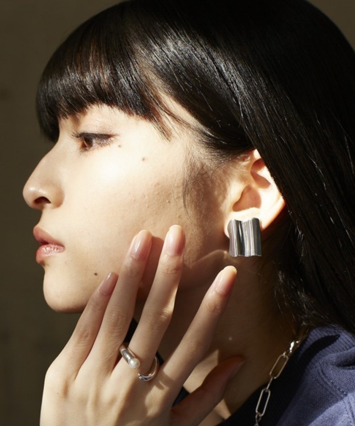 Wave square Earring (silver/gold) | onesea
