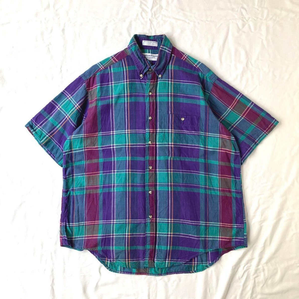 90s VINTAGE ヴィンテージ チェックシャツ 半袖 インドコットン | unune