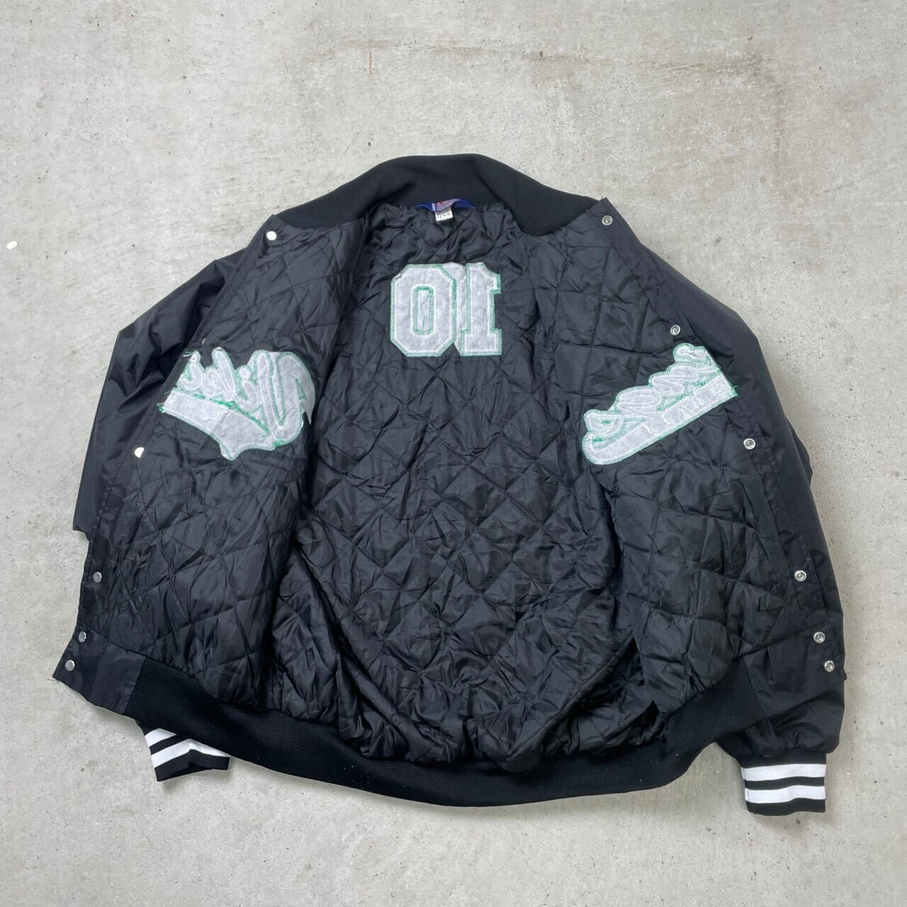 90年代 USA製 ASW JACKET ナイロン スタジャン チーム キルティングライナー メンズM 古着 90s ヴィンテージ ...