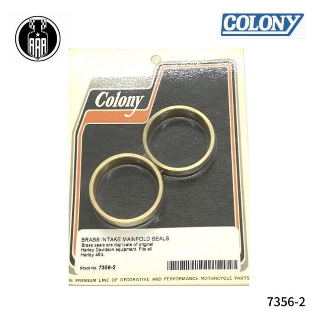 7356-2 Colony コロニー 真ちゅう製 インテーク マニホールド シール ハーレーダビッドソン Harley 45's サイドバルブ ...