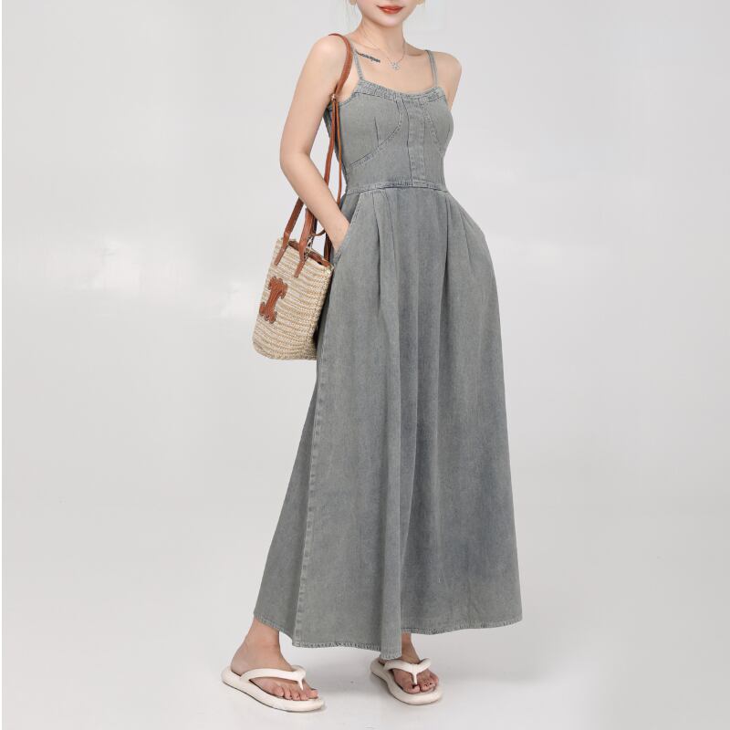 denim camisole one piece la0630 | Pay ID