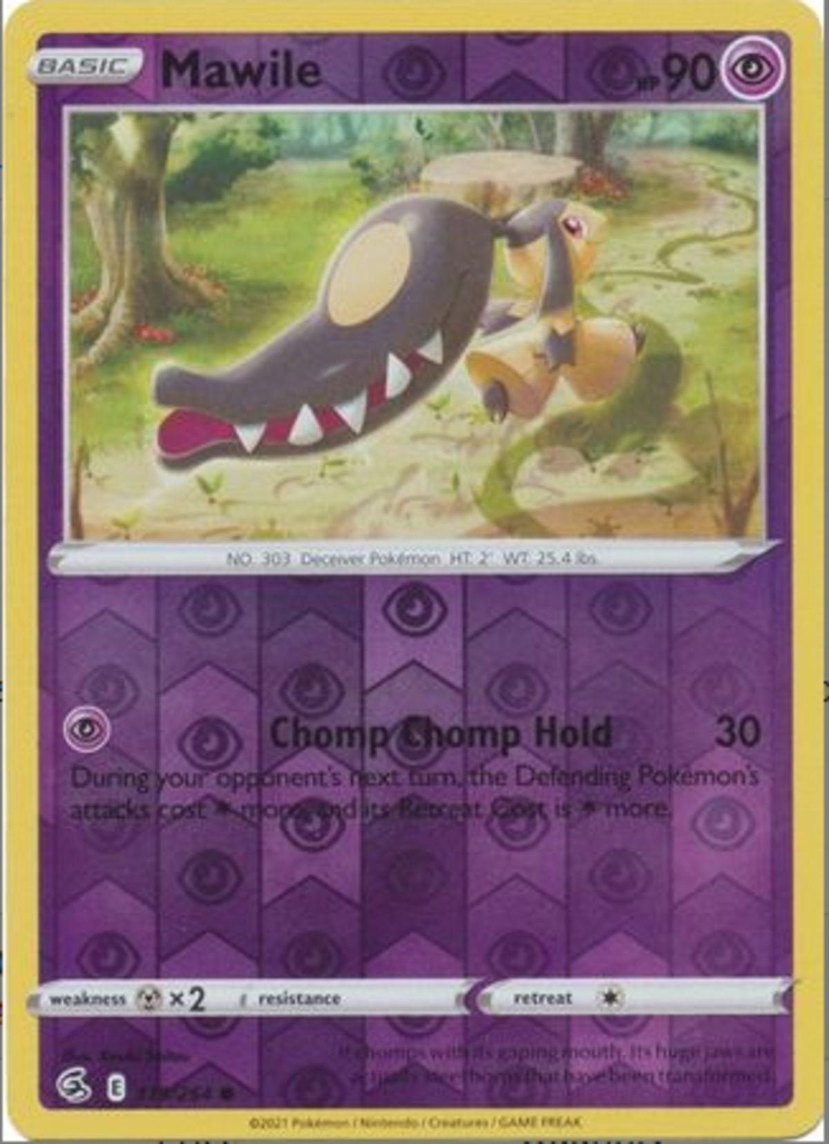 クチート / Mawile - 119/264 （リバースホロ）Sword & Shield: Fusion Strike / 状態A+ ...