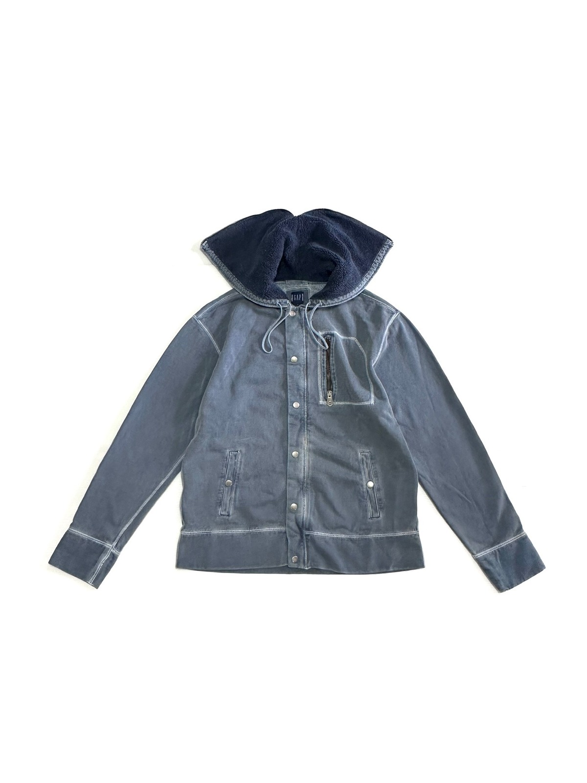 2004s GAP Dusty-Blue Separated Hood Design Zip-Up Parka | ETRAK