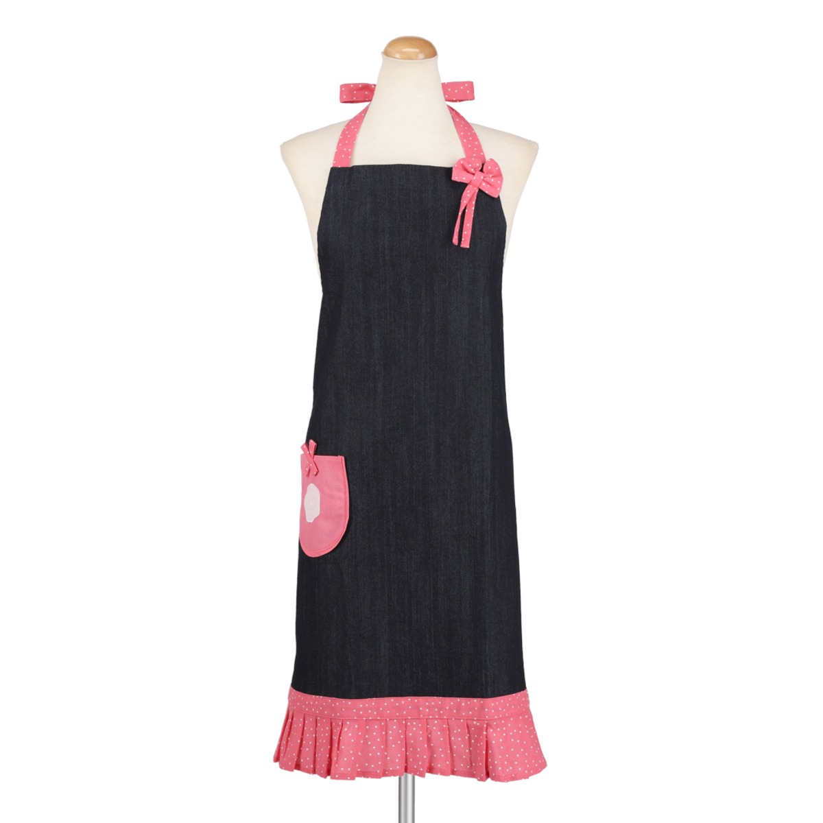【Sierra Rose】エプロン デニムブラックローズ | おしゃれなエプロン通販のamorico（アモリコ）☆インポートエプロン専門店