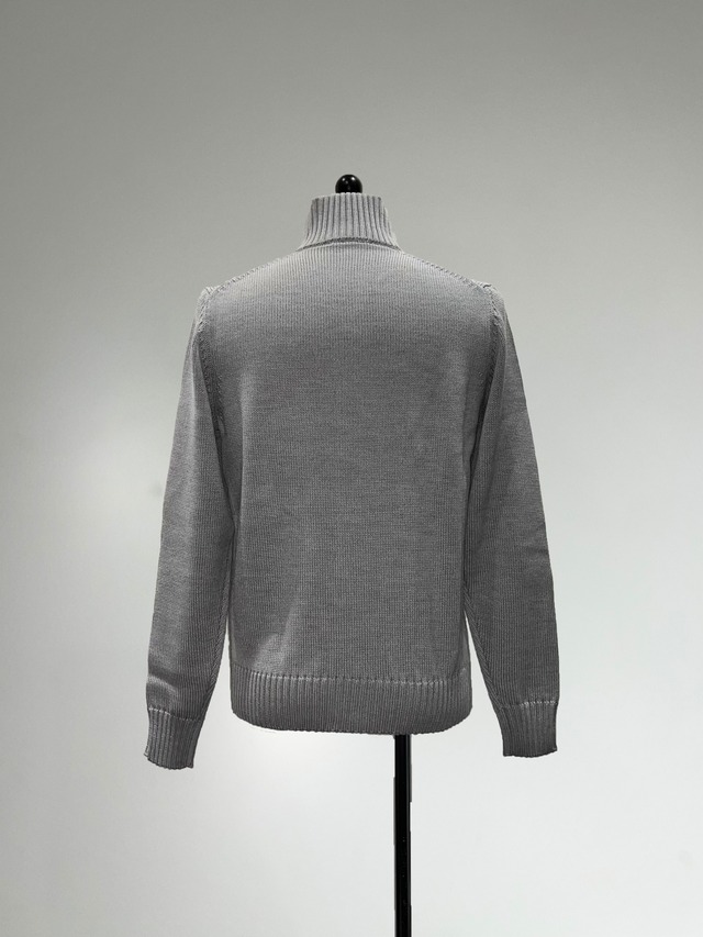 ZANONE（ザノーネ）CHIOTO（キョート）5ゲージ スタンドカラーニットカーディガン LIGHT GRAY（ライトグレー） | Leone