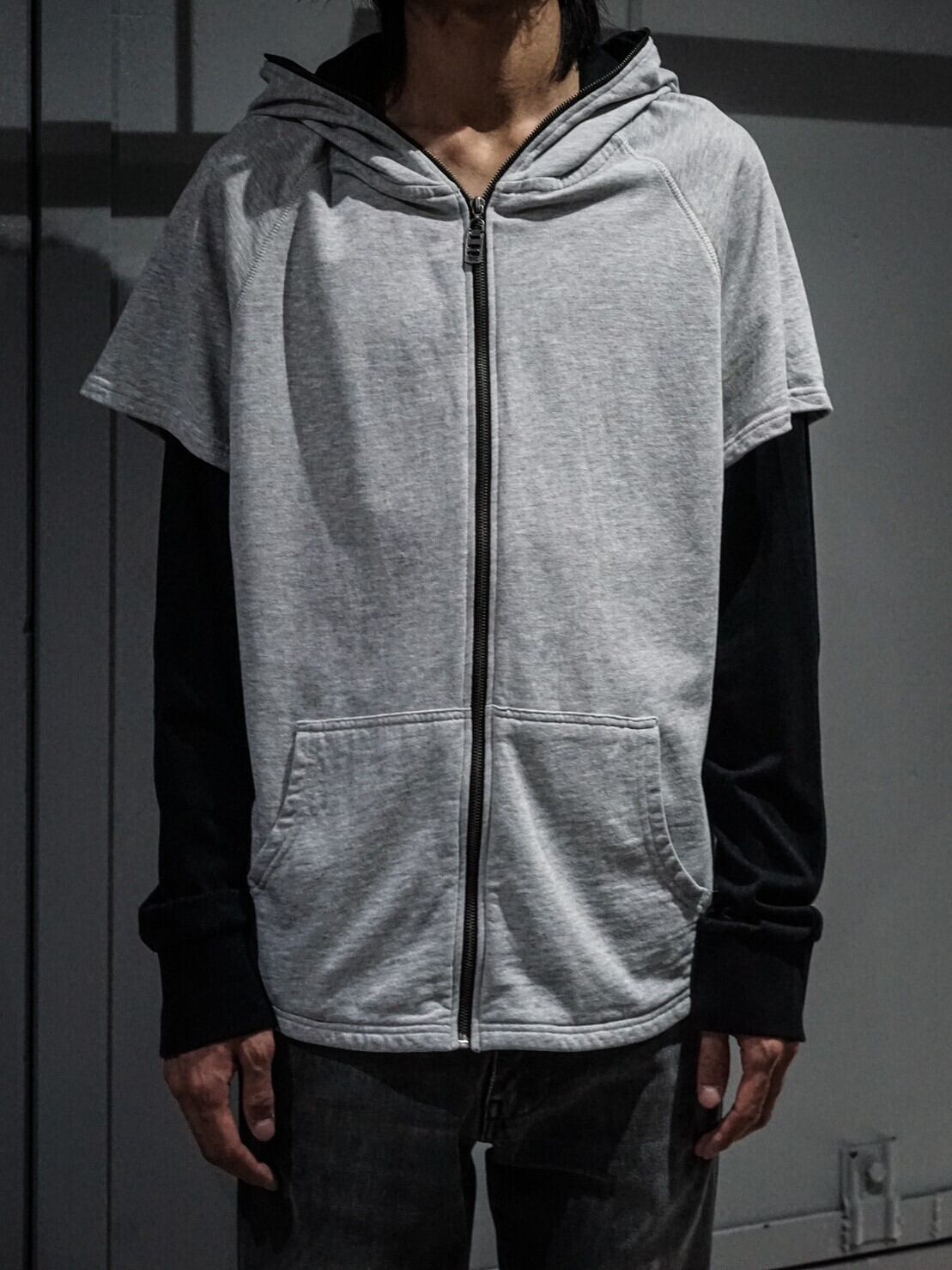 【add (C) vintage】"PARASUCO" Layered Sleeve Gimmick Design Hoodie Jacket ...