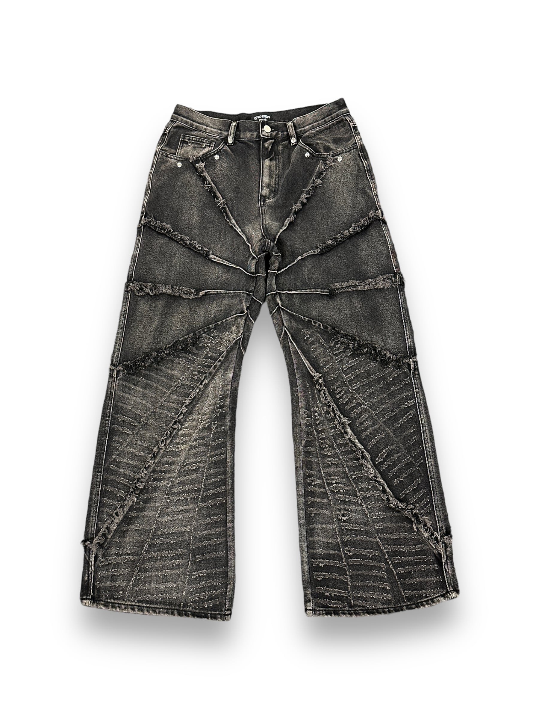 【PLANET STUDIO】【custom】spiderweb destruction denim pants | OVERTURE WEB SHOP