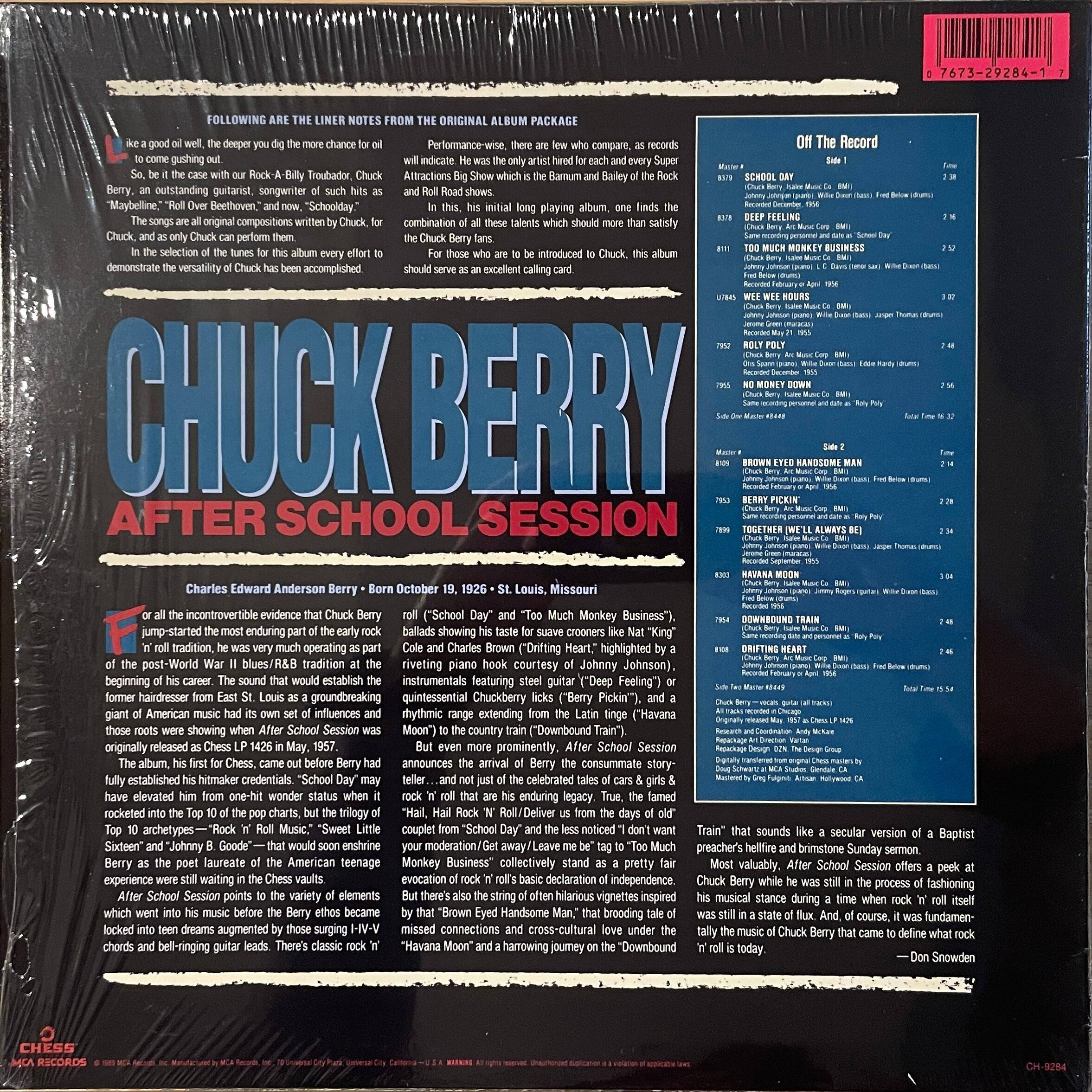 レコード販売のオンラインショップ｜LP / Chuck Berry / After School Session / CH-9284 / US ...