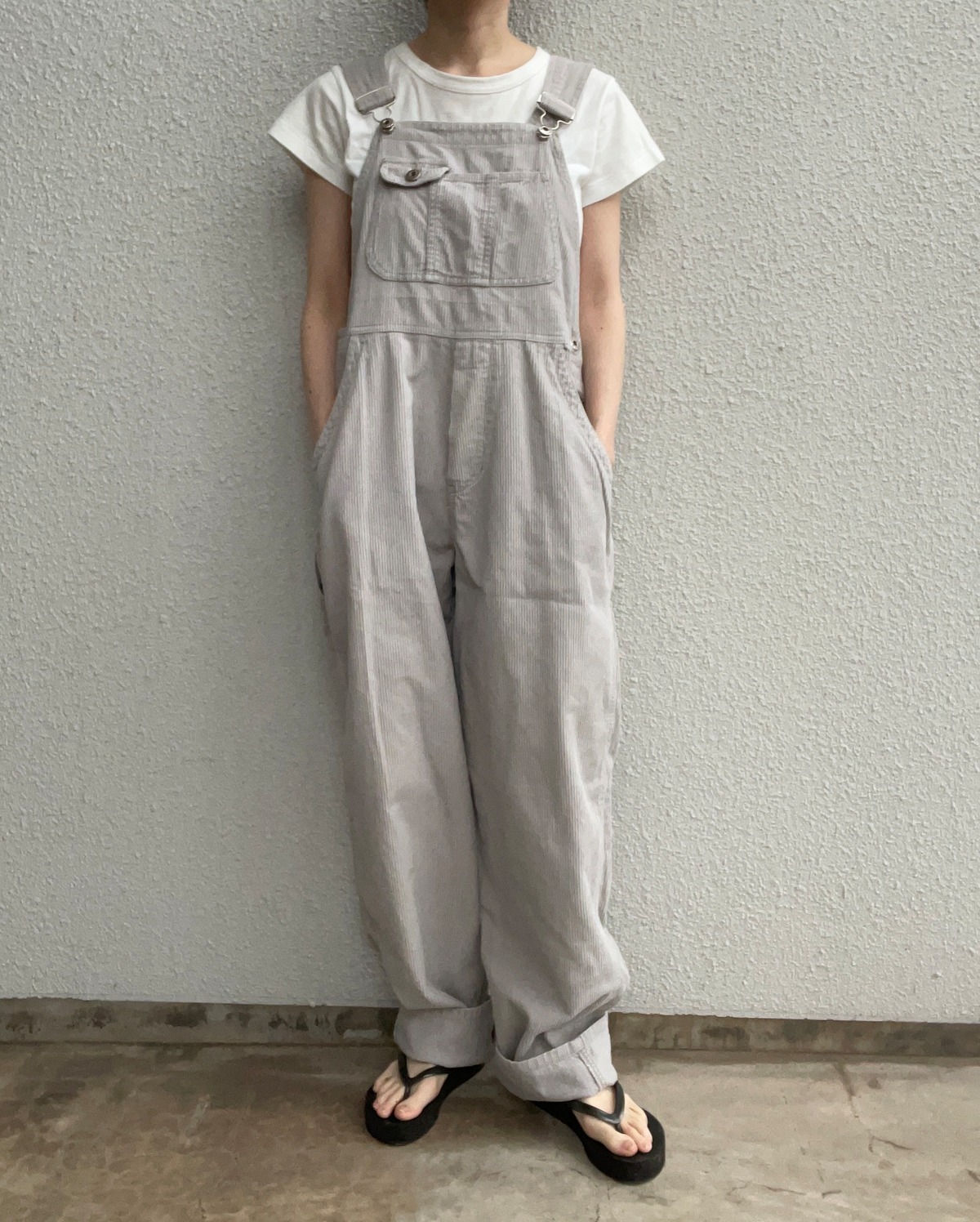 light gray corduroy overall | chai_vintage