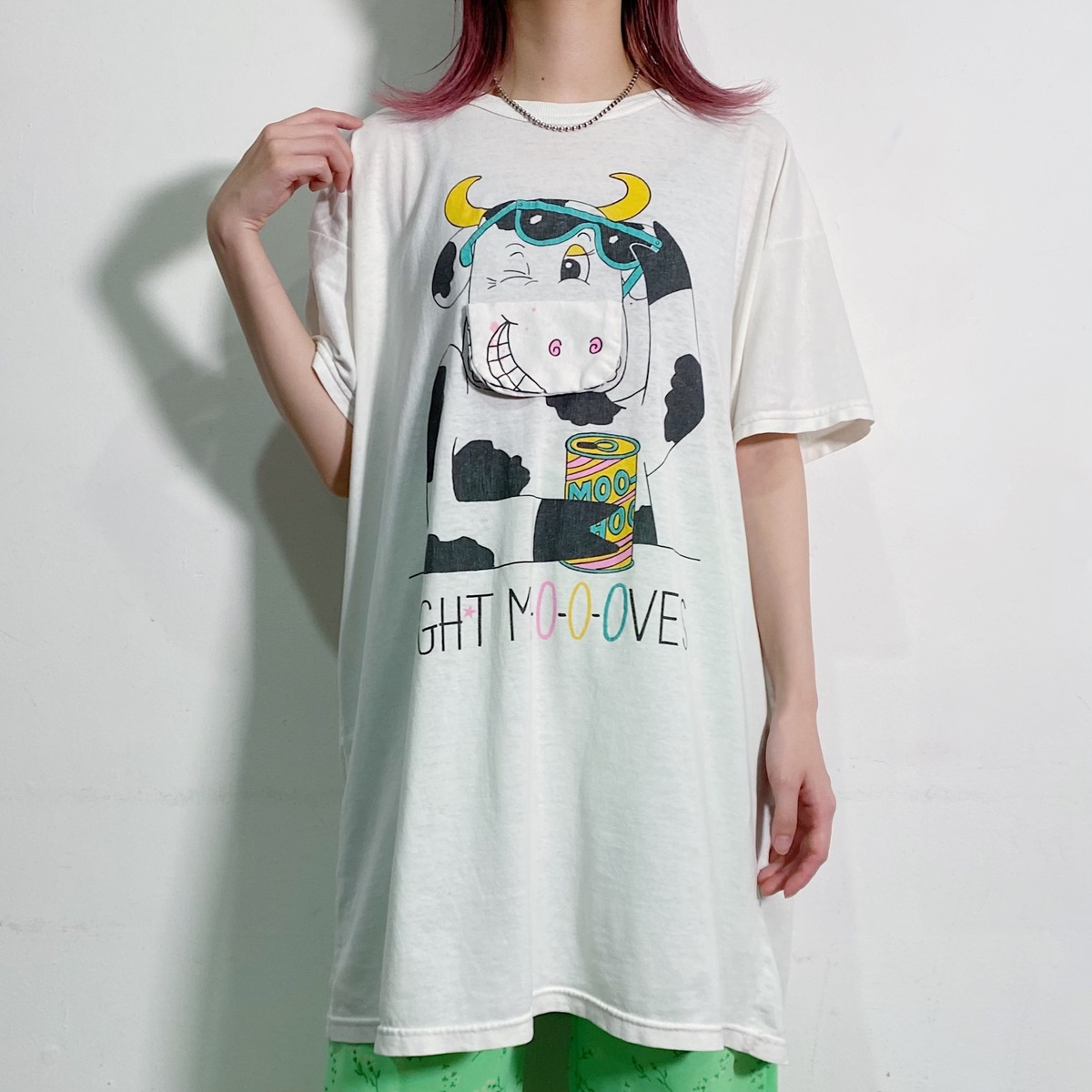 80s unique cow motif tee | LEMON