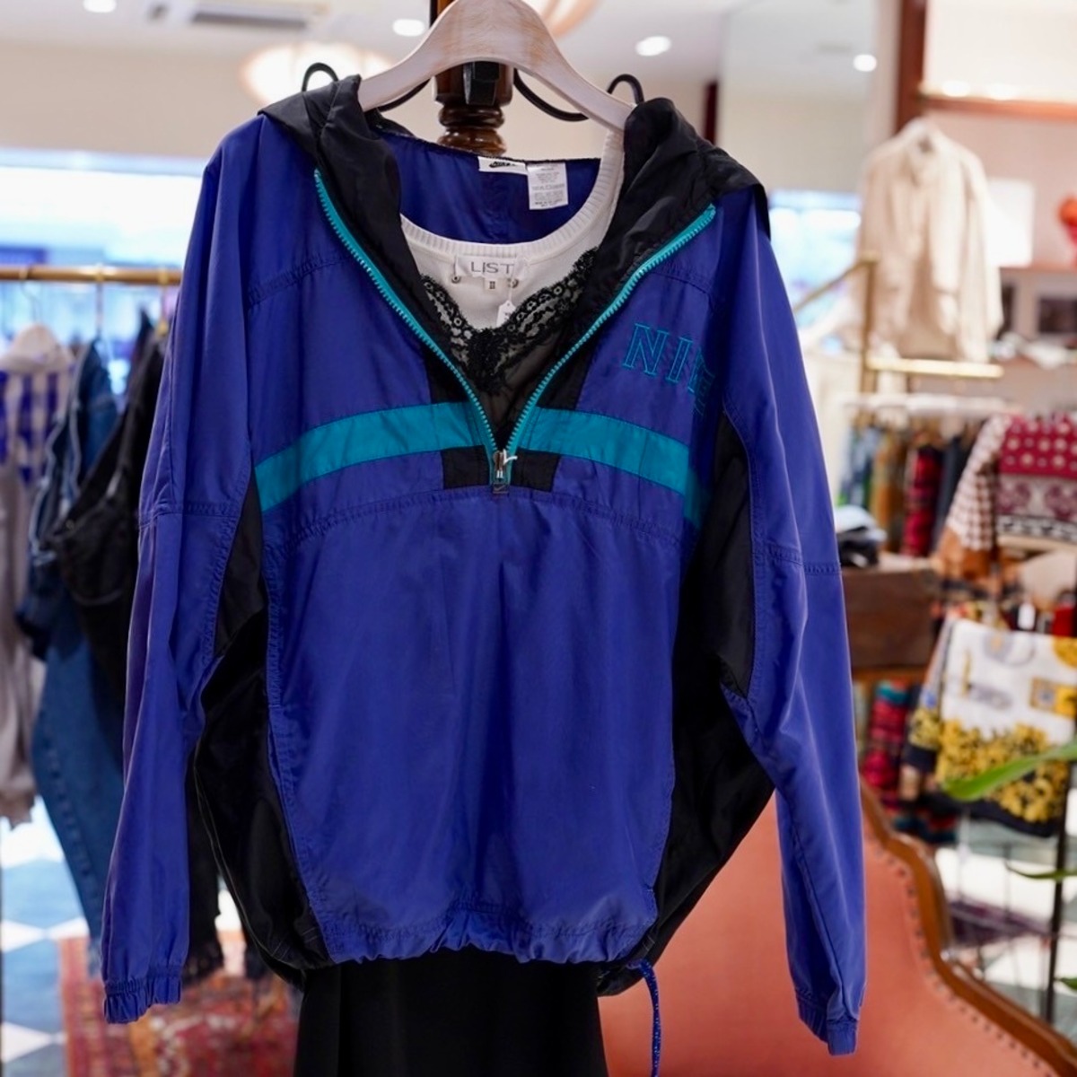 Blue Anorak Nylon Jacket | apertio