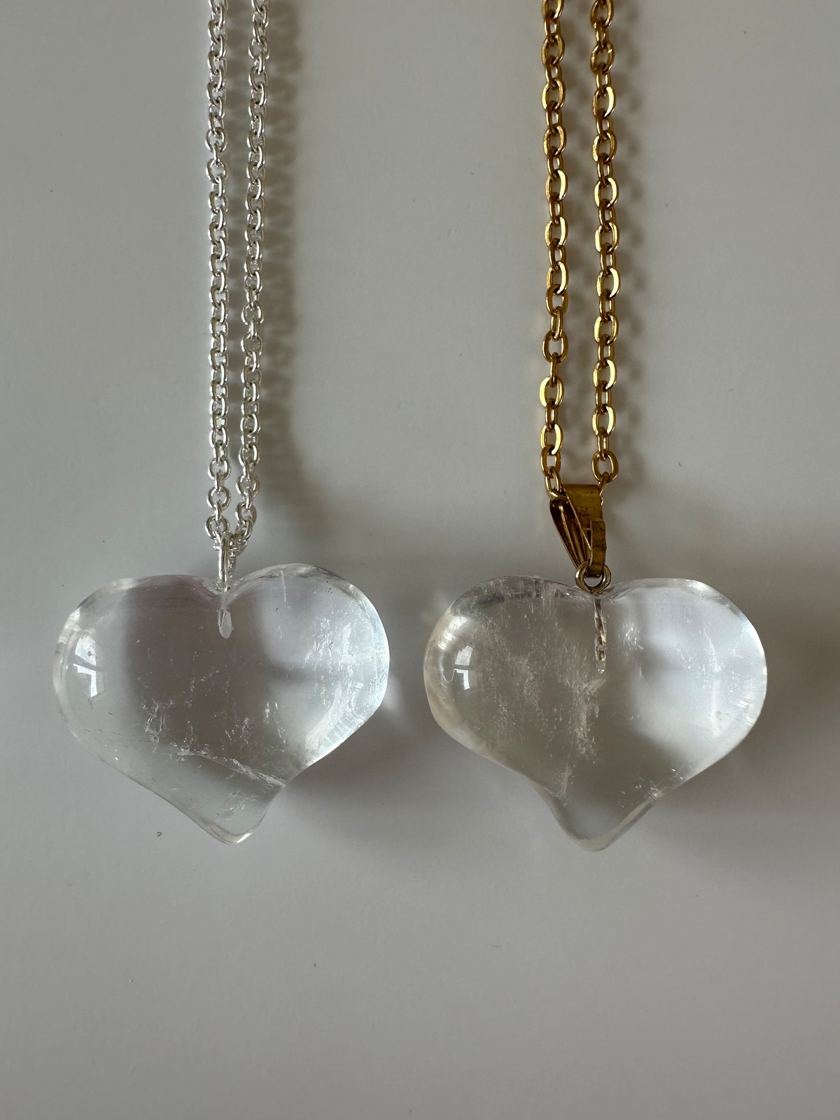 大粒クリスタルハートネックレス《silver925》シルバー | maeil_acc.