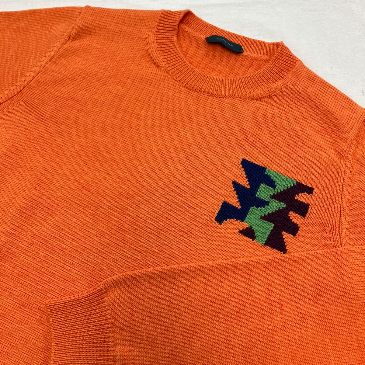 "未使用品" ZANONE WOOL LOGO CREW NECK KNIT | safarionline