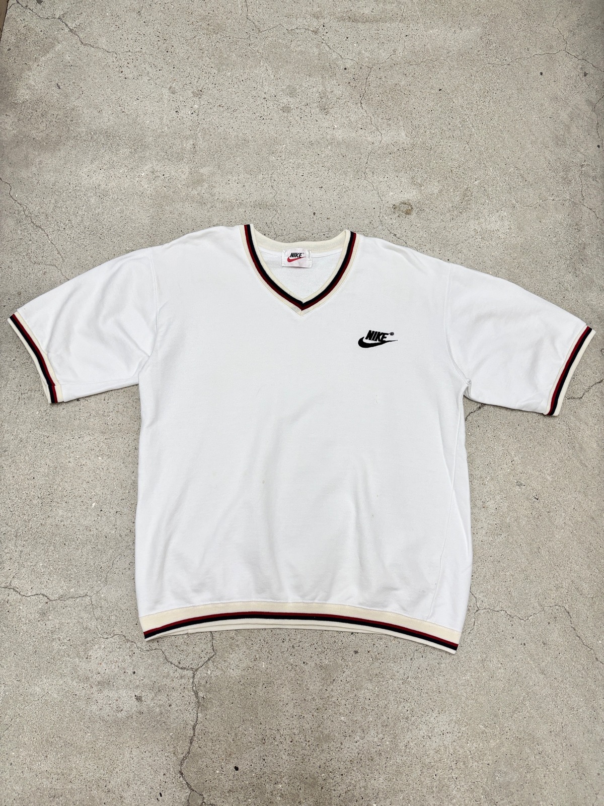 Bootleg NIKE/Logo embroidery S/S Sweat/L相当/刺繍ロゴ/半袖スウェット/スウォッシュロゴ/Vネック ...