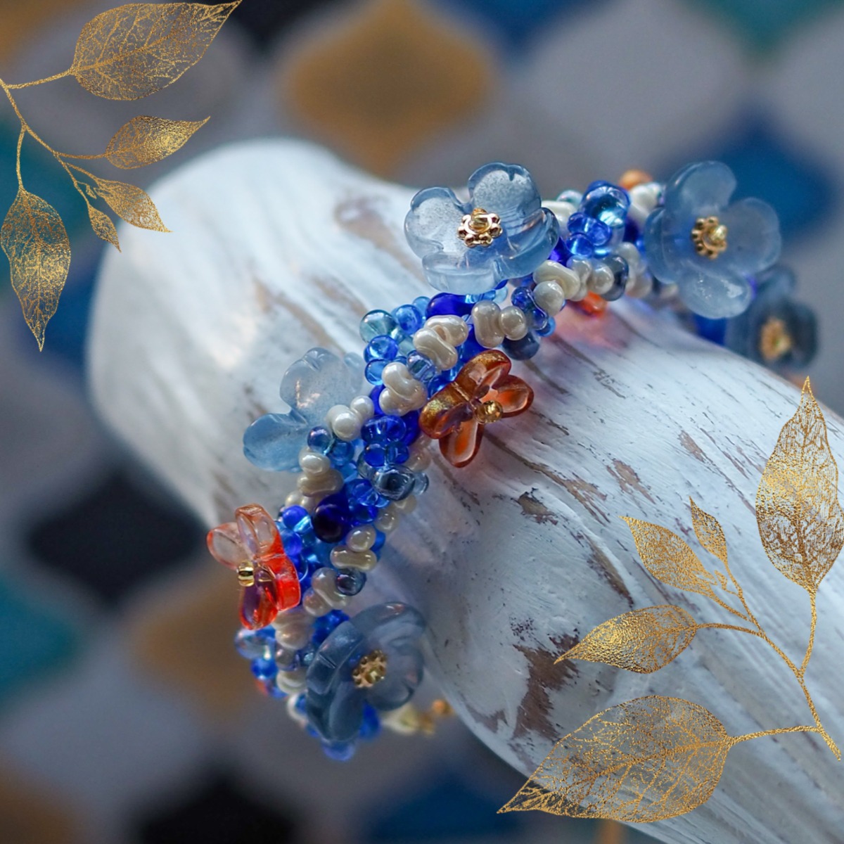 面影に花を飾るブレスレット【B】 | Jasper&Cats