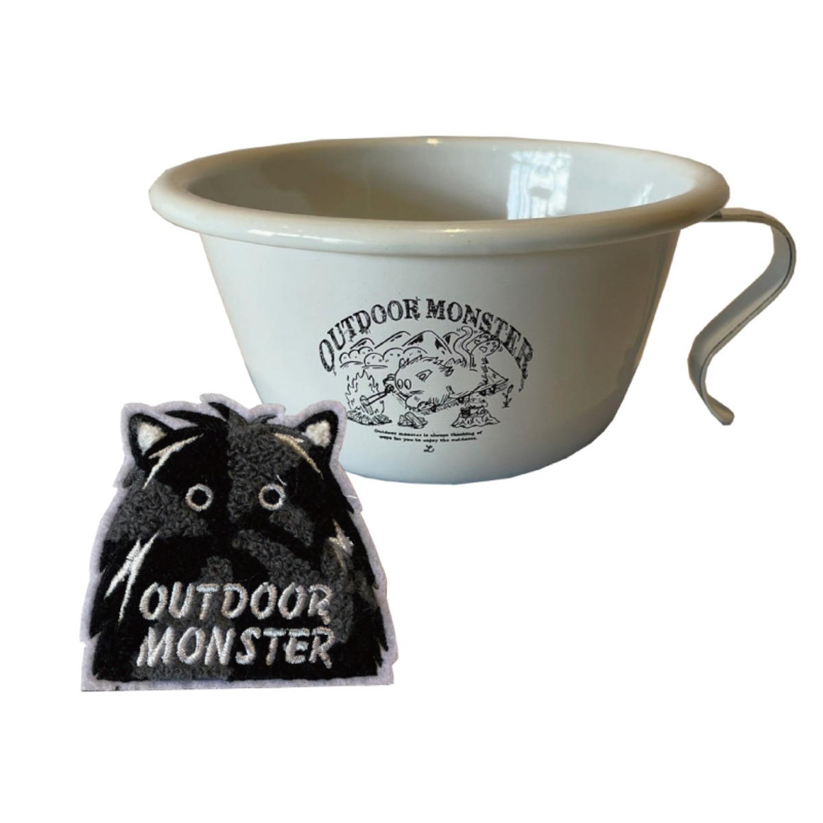 SET【OUTDOOR MONSTER × VENTLAX】もふもふワッペン&ホーローシェラカップセット | VENTLAX FLAGSHIP STORE EC