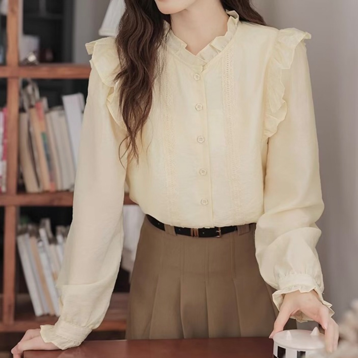 フリルレース・シフォンブラウス A00321 | SproutStyle