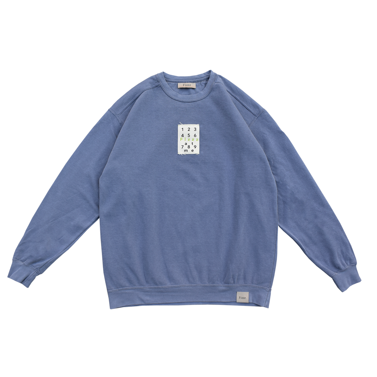 GARMENT DYE CREW SWEAT (BLUE) | Fizzz