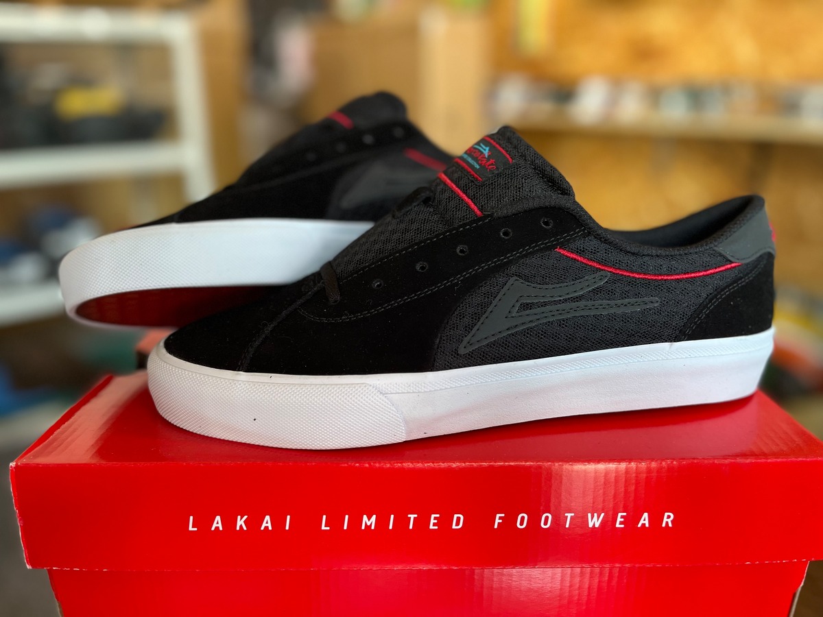LAKAI × chocolate／FLACO Ⅱ SUEDE - BLACK/RED | HAMAYA SKATE SHOP