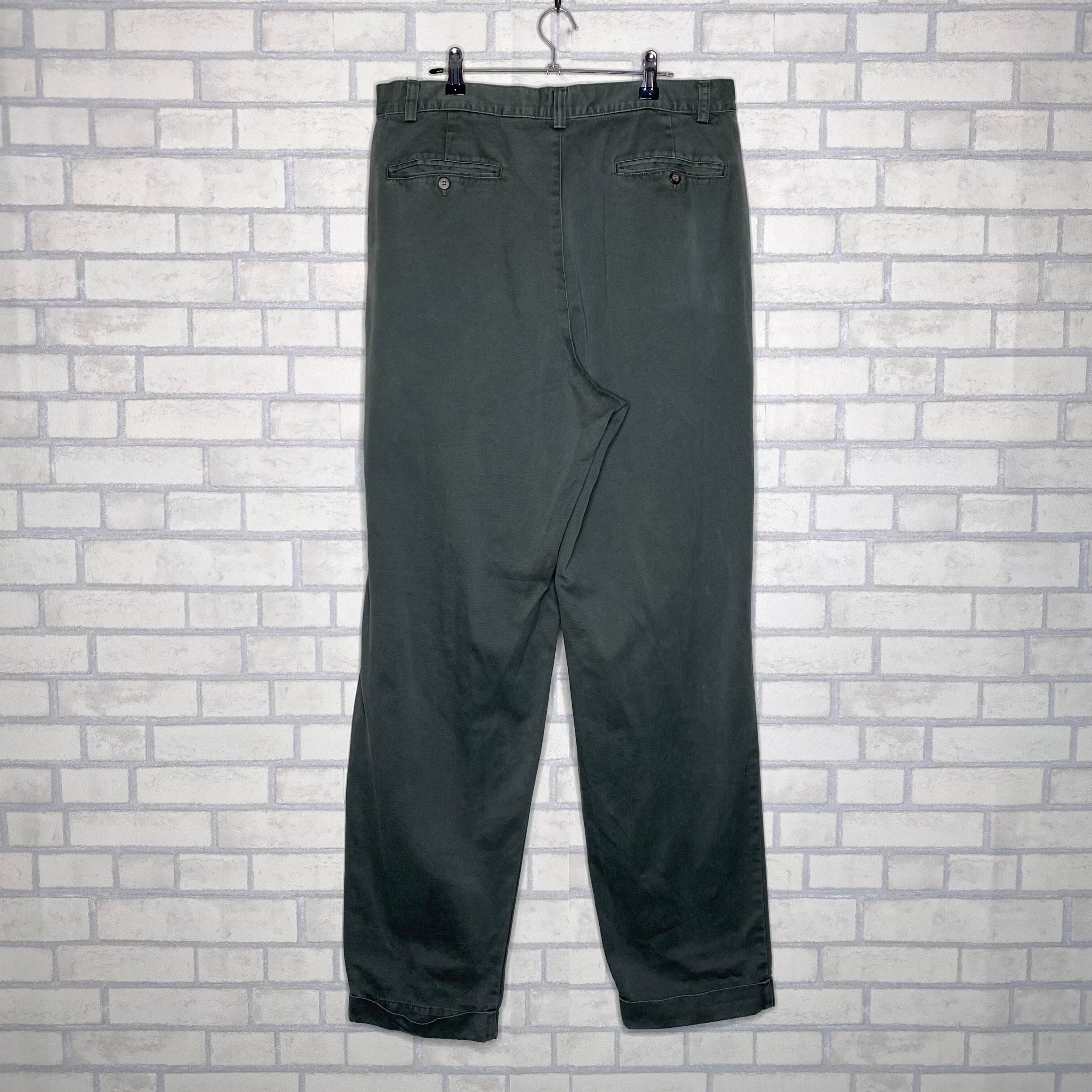 GAP ツータックコットンパンツ W36×L34 カーキ | 古着屋OLDGREEN