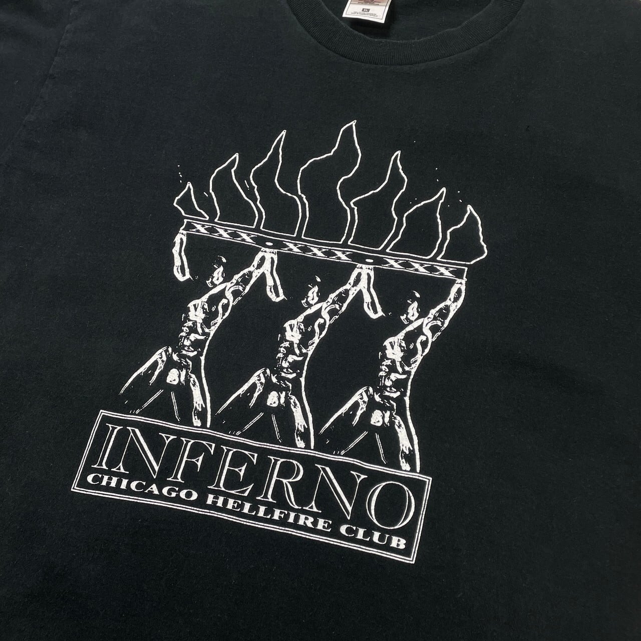 00年代 INFERNO CHICAGO HELLFIRE CLUB プリントTシャツ 団体 コミュニティ メンズXL 古着 00s Y2K ...