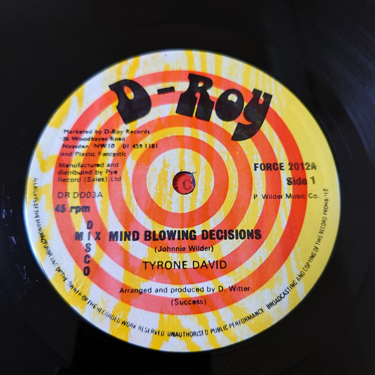 Tyrone David - Mind Blowing Decisions // D-Roy Records 12inch / レゲエ ...