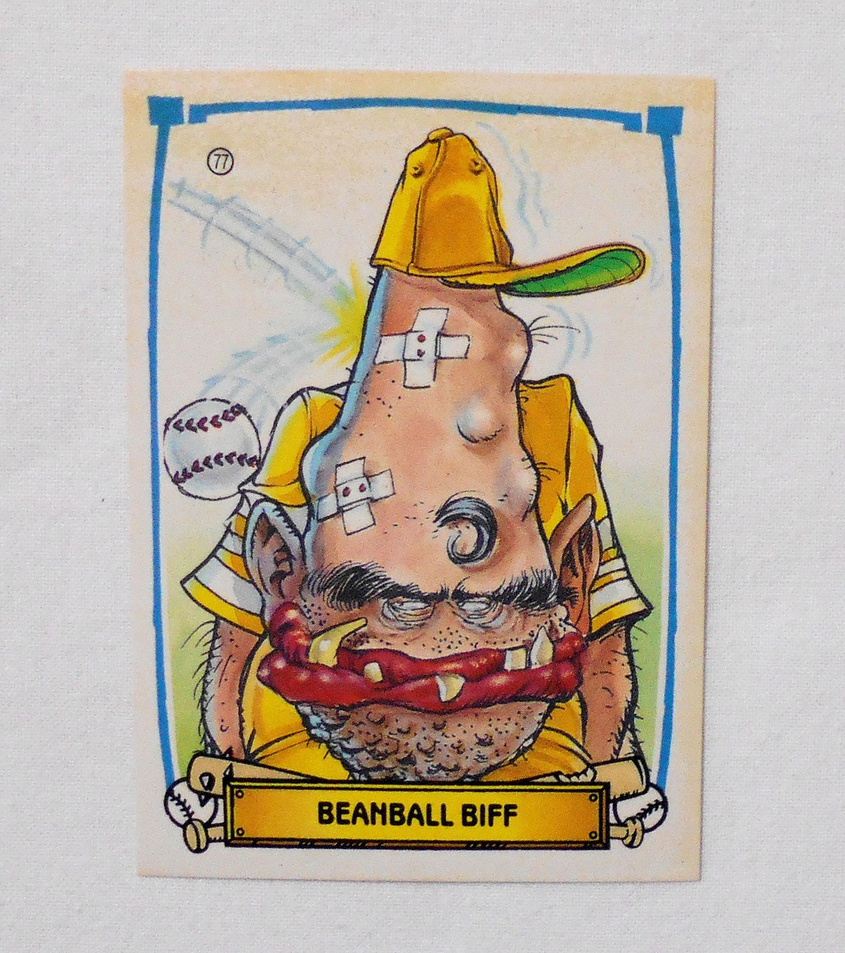 【NO.77-A BEANBALL BIFF [BASEBALLS GREATEST GROSS OUTS STICKERS & BUBBLE ...