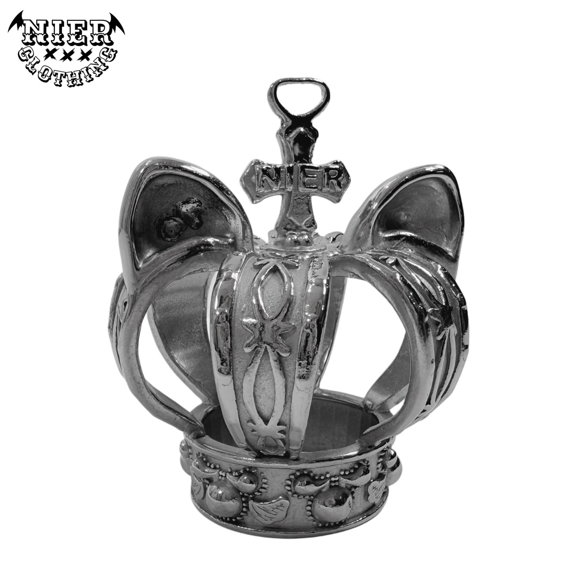 高品質重厚SILVER CAT EAR CROWN NECKLACE | NIER CLOTHING
