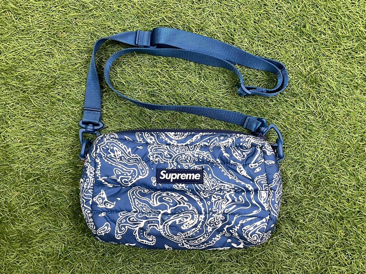 Supreme PUFFER SIDE BAG BLUE PAISLEY 23400 | BRAND BUYERS OSAKA