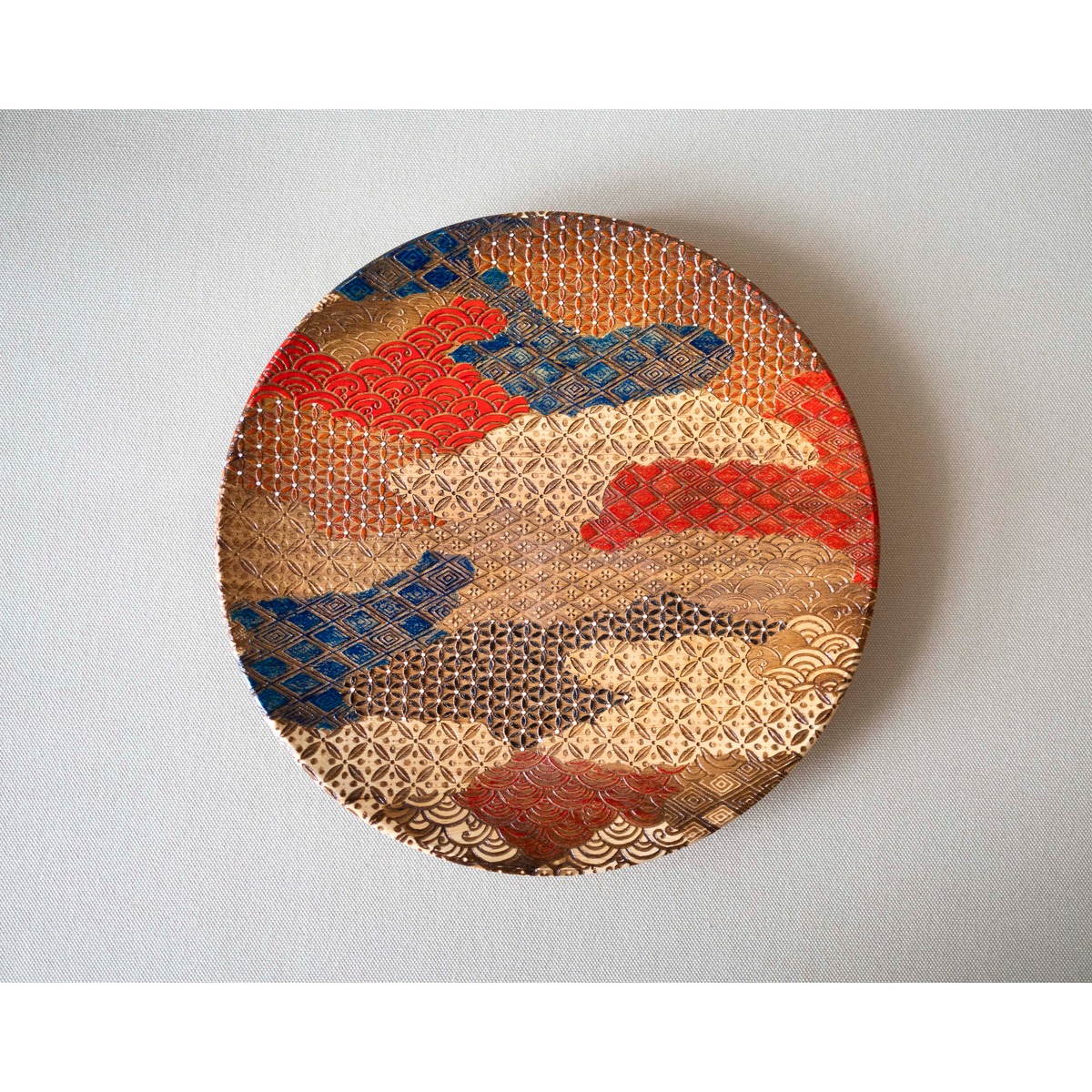 【飾り皿】京小紋 Ornamental plate for wall hanging | Sansai