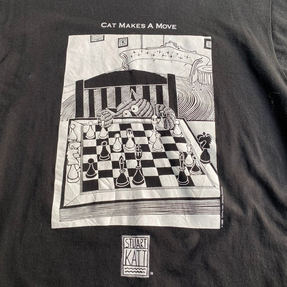 90年代 USA製 STUART KATT アート アニマル プリントTシャツ メンズL 古着 シングルステッチ 90S ビンテージ ...