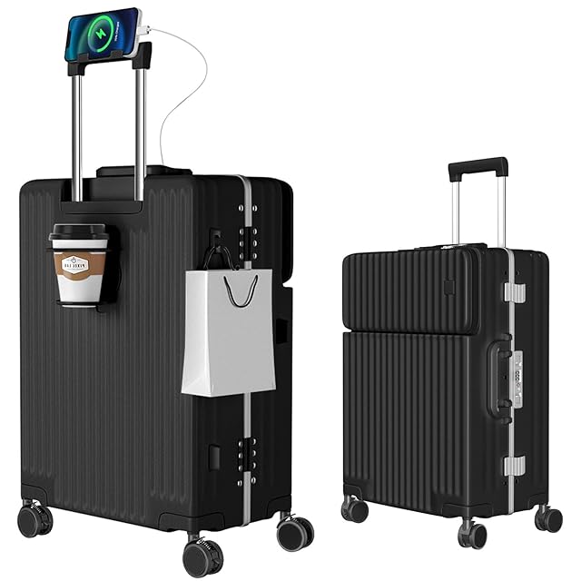 キャリーケース アルミフレーム 超軽量 耐衝撃 TSAロック付 ブラック